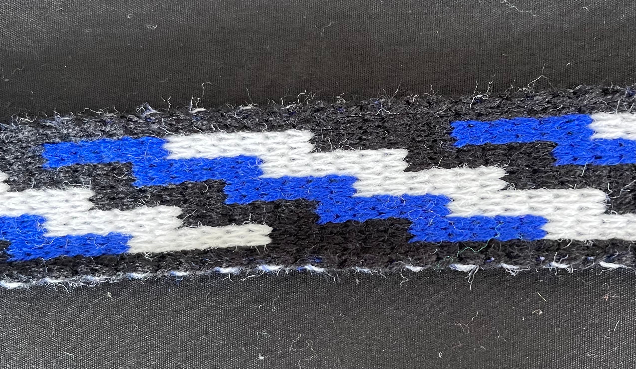 1inch royal blue Black and White Poutama - Taniko – An Eye 4 Art