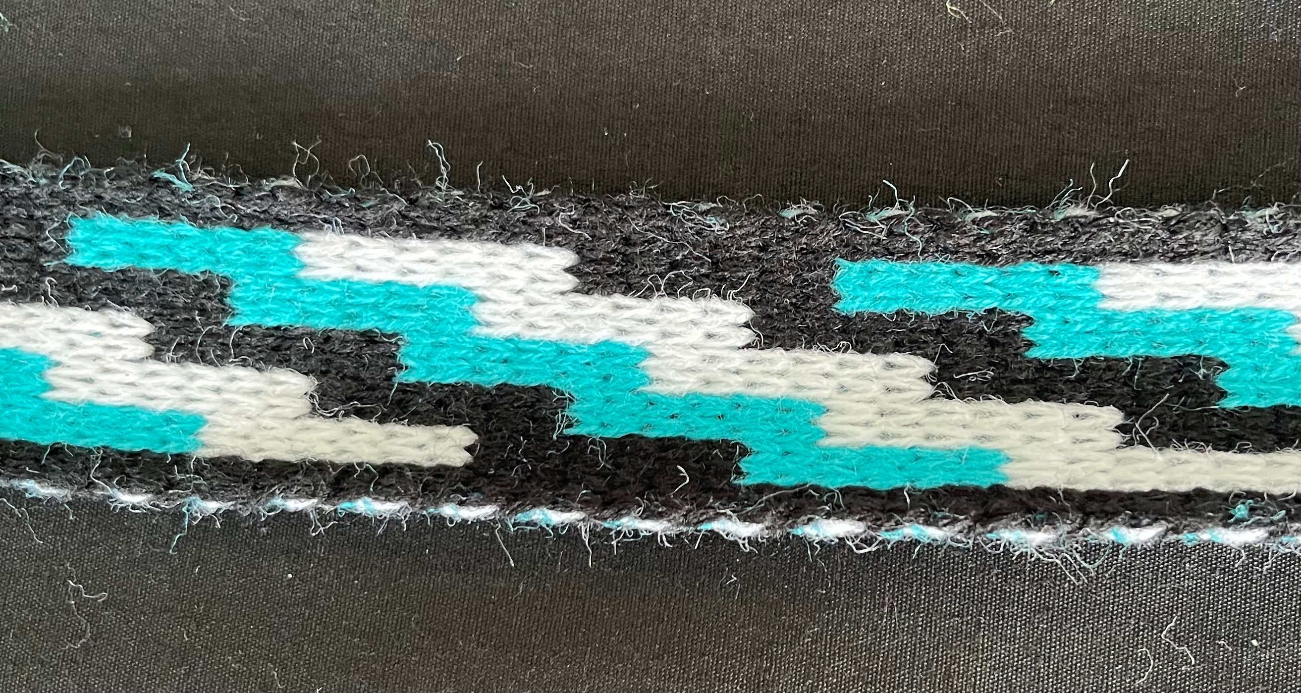 1inch Turquoise Black and White Poutama - Taniko – An Eye 4 Art